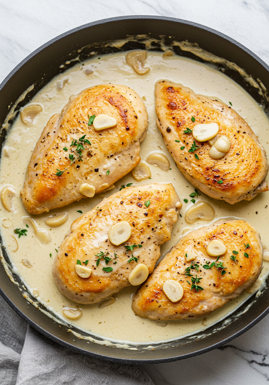 Irish Chicken in Garlic Cream Sauce