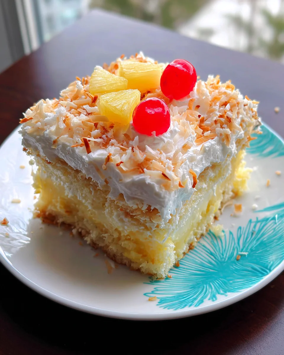Easy Hawaiian Pineapple Coconut Poke Cake